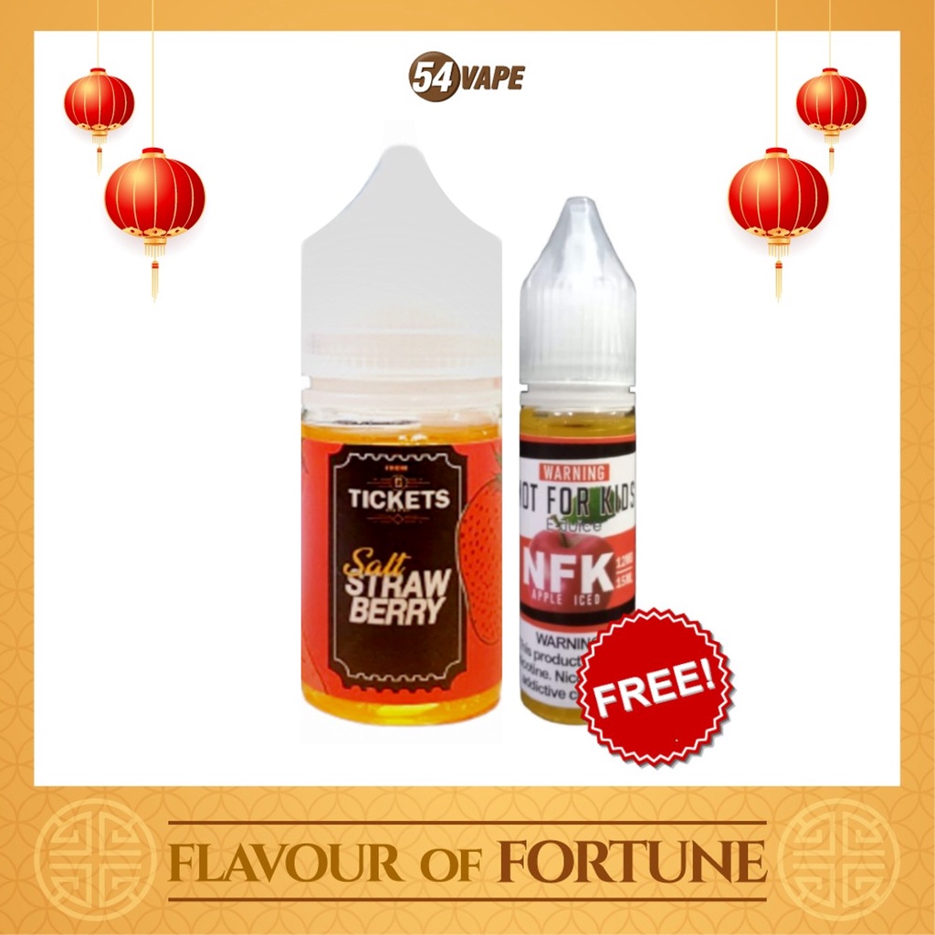 Jual Tickets Strawberry Salt 30ml + NFK Pods Friendly 15ml 12mg ...