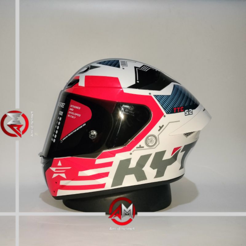 Jual [PAKET VISOR FLAT DARK SMOKE] HELM KYT TT COURSE FUSELAGE RED FULL FACE TTC PAKET GANTENG ...