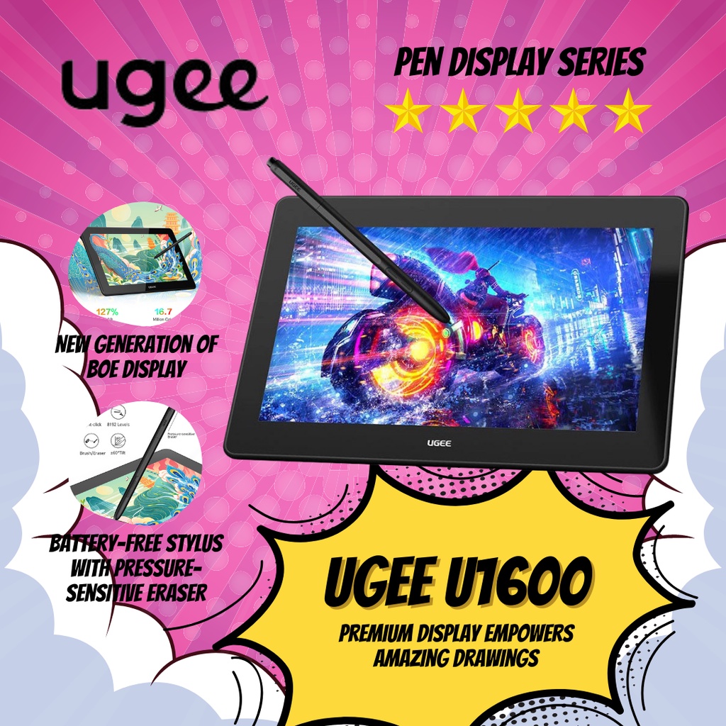 Jual UGEE Drawing Monitor U1600 | Shopee Indonesia