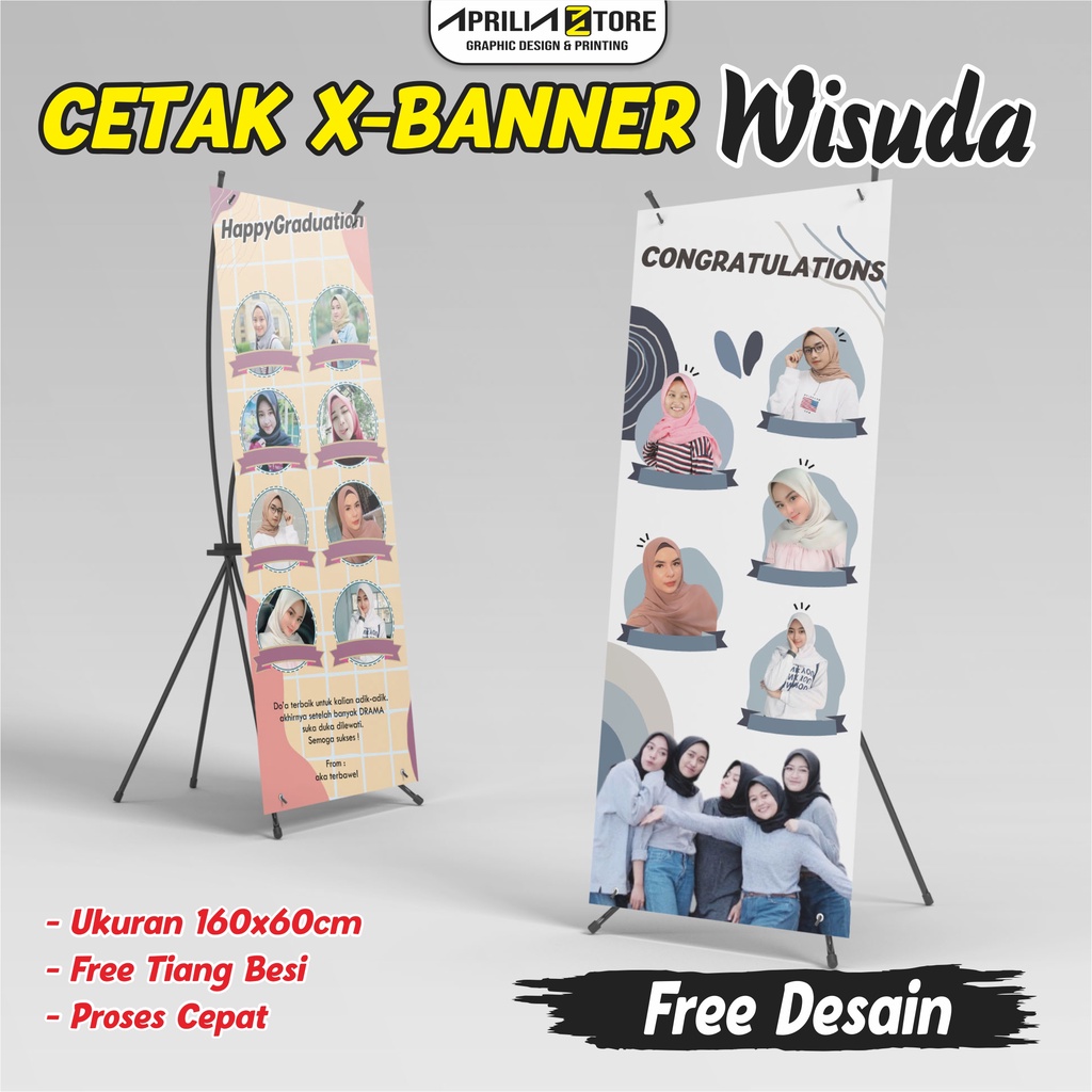 Jual X BANNER WISUDA WEDDING ULTAH Bisa Custom Desain Proses Cepat | Shopee Indonesia
