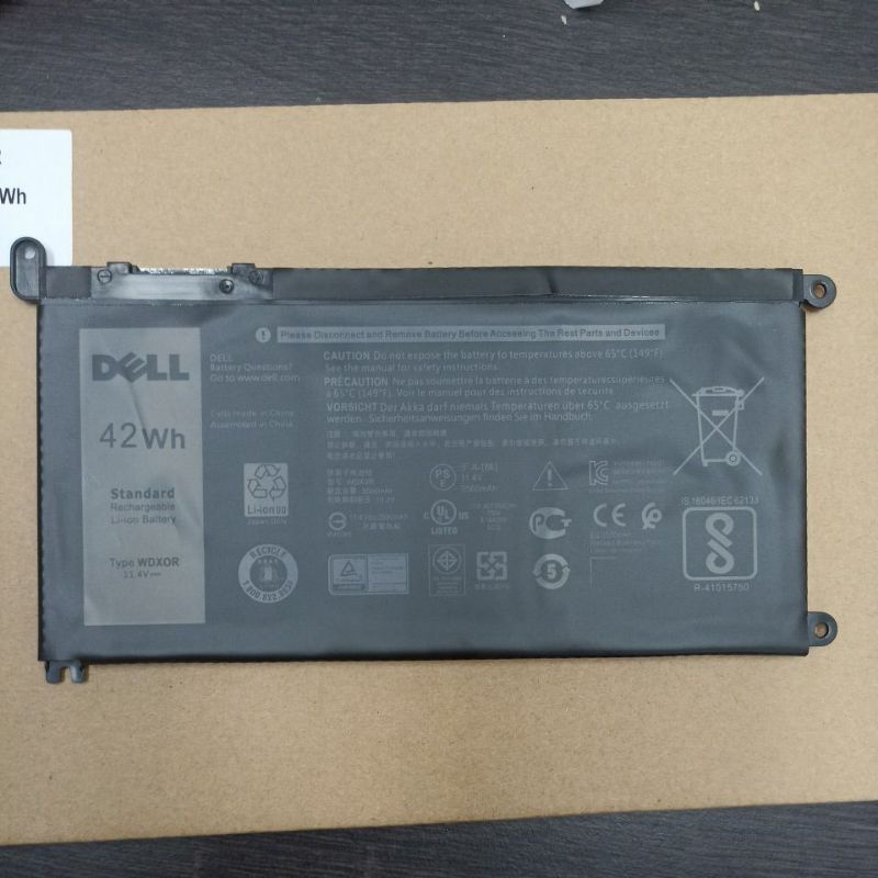 Jual Baterai Laptop Dell Original Inspiron Model WDXOR WDX0R 3CRH3 ...