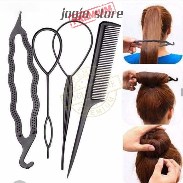 Jual Alat Styling Sanggul Rambut Kepang Konde 4in1 Sisir Jepit Hair ...