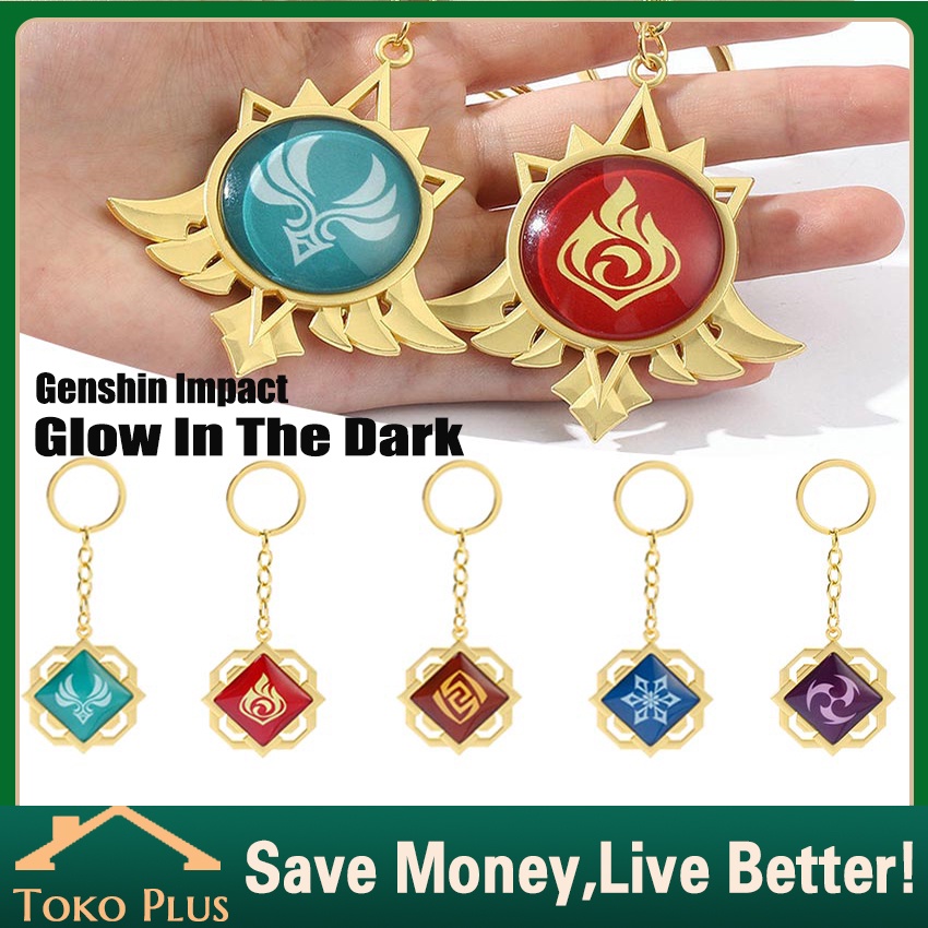 Jual Genshin Impact Keychains Glow In The Dark Inazuma Vision Keychains ...