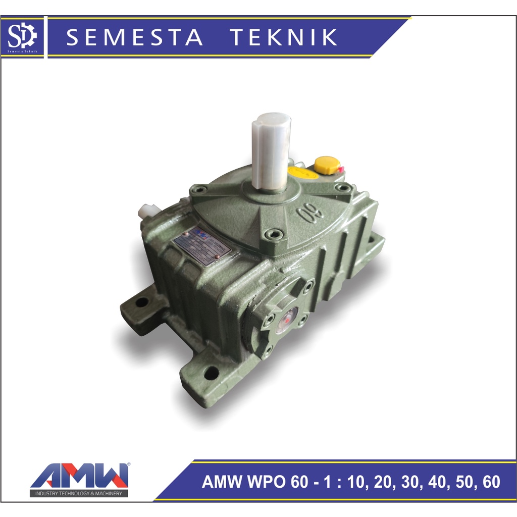 Jual AMW Gearbox Type WPO 60 Rasio 10-60 Lengkap Wormgear Speed Reducer ...