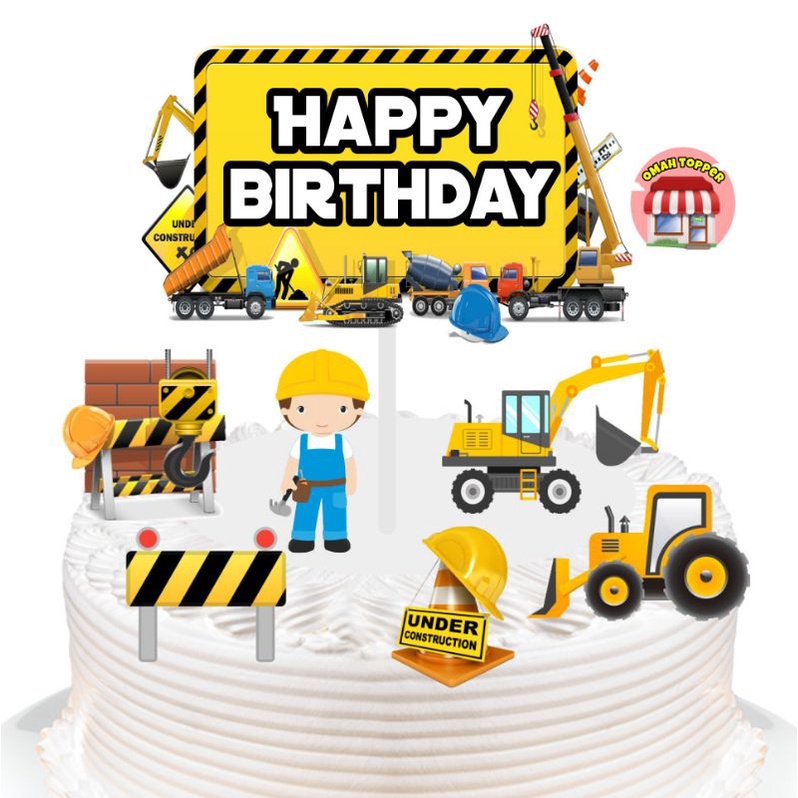 Jual Topper Tema Excavator / Topper Konstruksi / Topper Cake / Kue ...