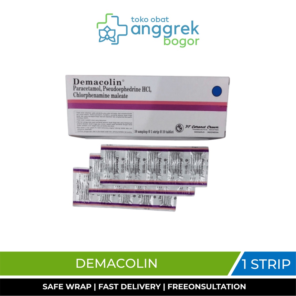 Jual DEMACOLIN TAB 10S/PILEK/DEMAM/PUSING/FLU TABLET | Shopee Indonesia