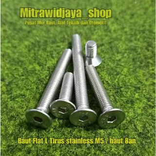 Jual Baut Flat L baut countersink 5x30 tirus verseng L kunci 8/L 3mm panjang 10, 20, 30, 40 ...