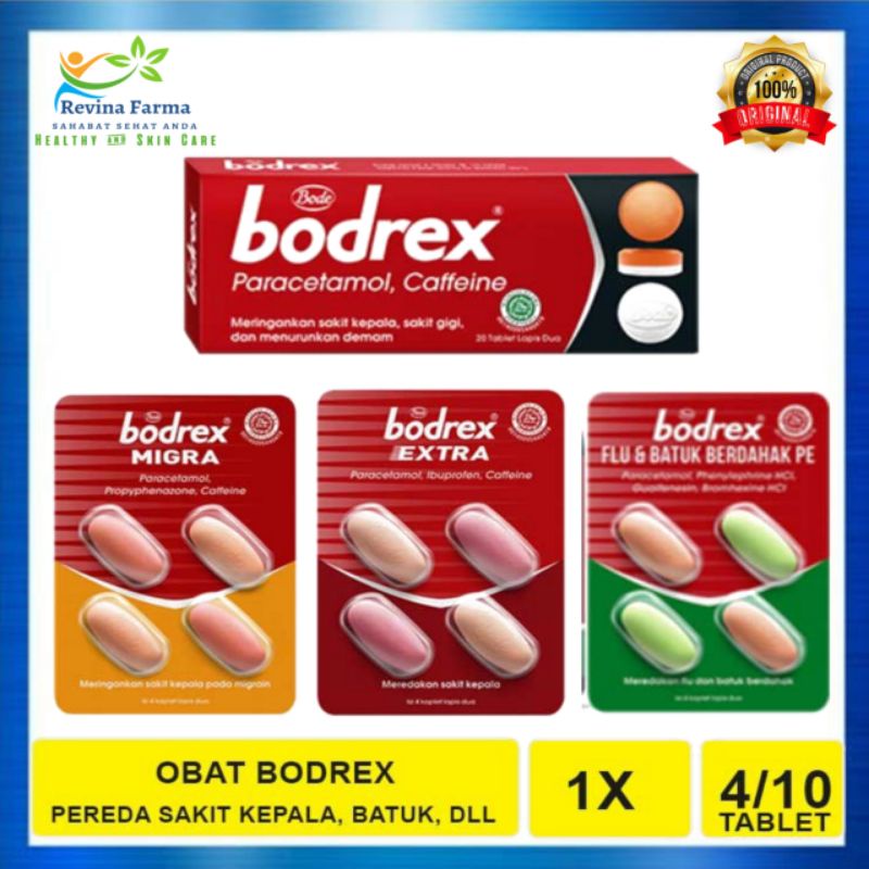 Jual Bodrex 1 Strip isi 10 Tablet, Bodrex Migra, Bodrex Extra, Bodrex ...