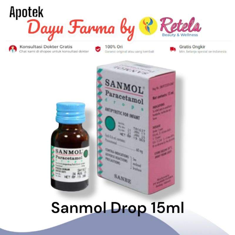 Jual Sanmol Drop / Paracetamol/ Penurun Panas / Demam / Sakit Gigi ...