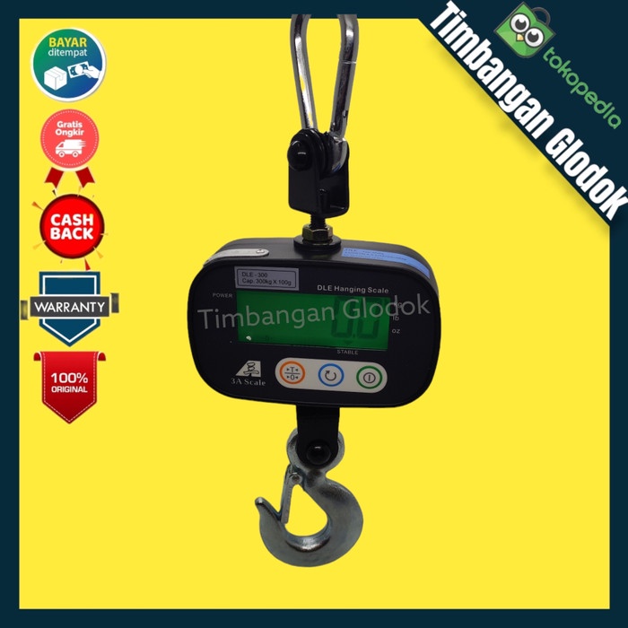 Jual Pengukur Timbangan Daging, Ikan, Digital, Gantung, Dle Cap 300 Kg ...