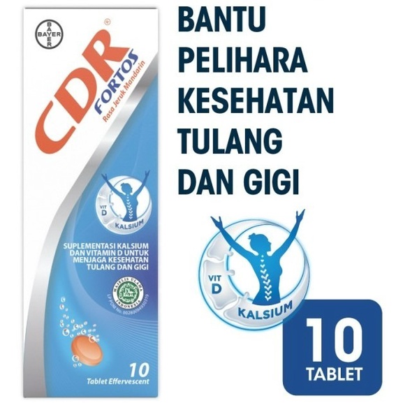 Jual CDR Fortos Suplemen Kalsium 10 Tablet Effervescent Vitamin ...