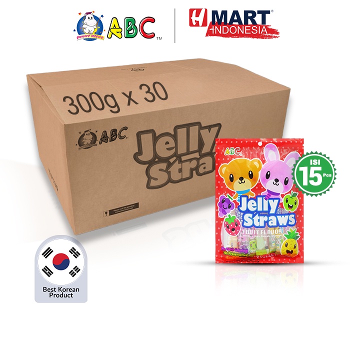 Jual ABC Jelly Straws Assorted - Jeli Rasa Buah-buahan 300g x 30 Pack ...