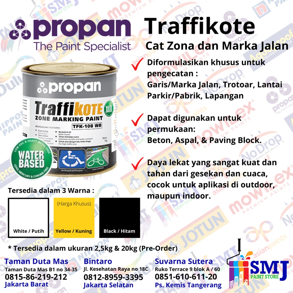 Jual CAT MARKA JALAN ROAD LINE PROPAN TRAFFIKOTE 108-WB KEMASAN 2,5 ...