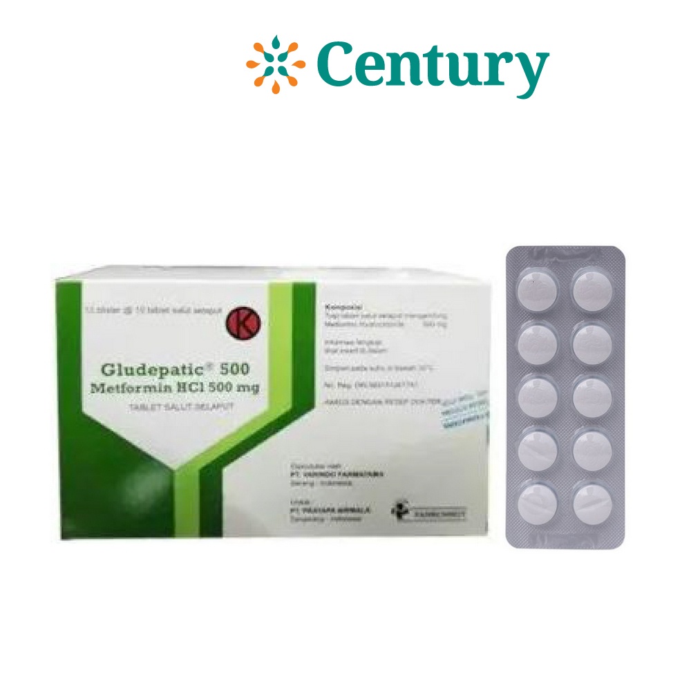 Jual GLUDEPATIC 1 STRIP ISI 10 TABLET / METFORMIN HCL 500MG / DIABETES ...