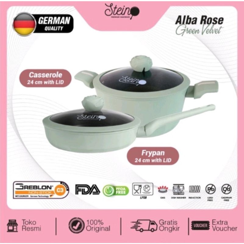 Jual STEINCOOKWARE Alba Rose Set 2 in 1 panci set Granite ROSE Series ...