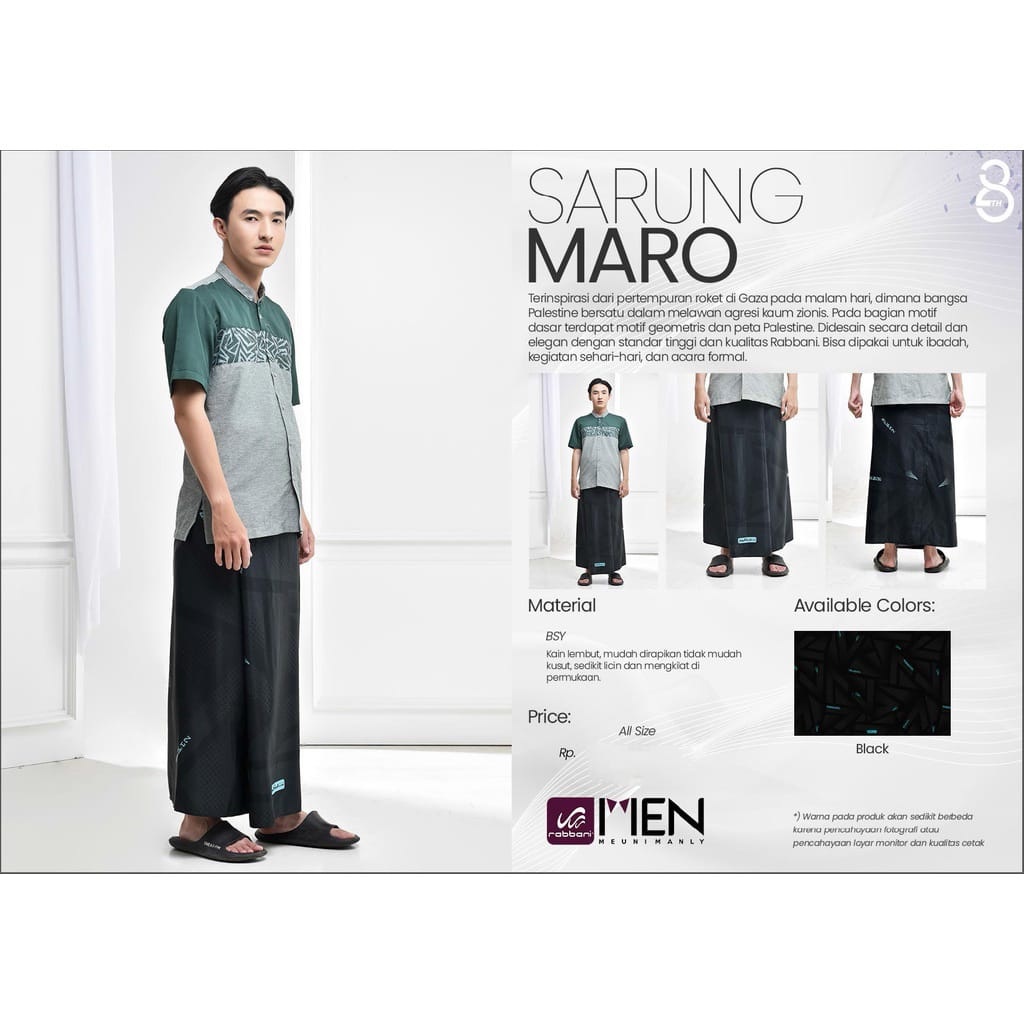 Jual Sarung Rabbani Terbaru 2023 Model MARO Hitam Coklat Original 100% ...