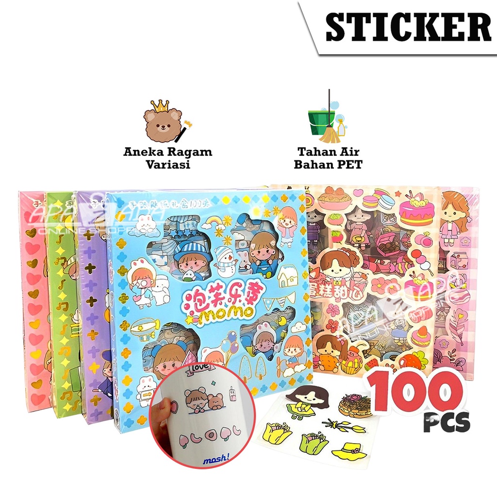 Jual Apazada - Stiker Set Motif Kartun Korea Lucu Anti Air Isi 100 ...