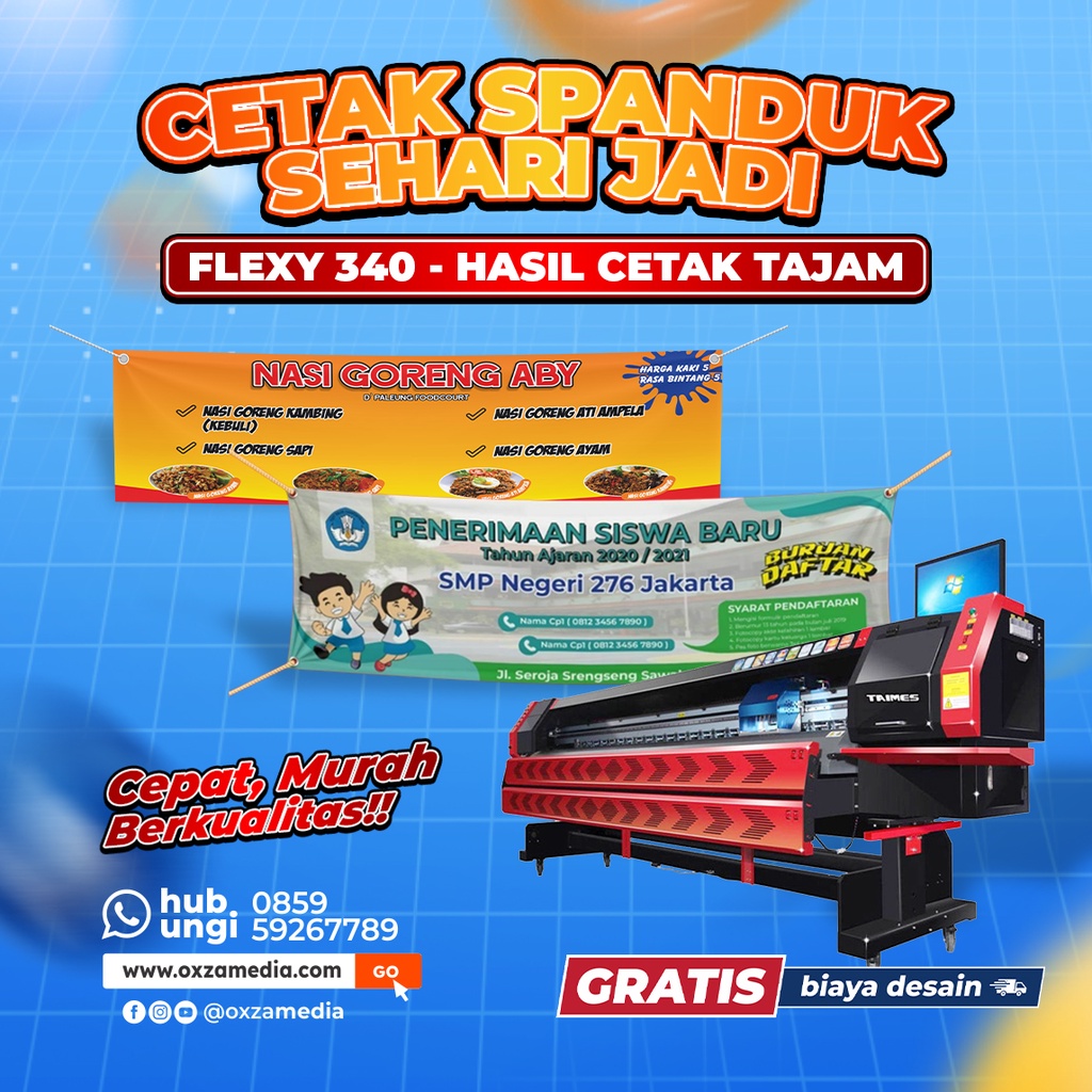 Jual CETAK SPANDUK / BANNER MURAH - GRATIS DESAIN [BAHAN FLEXI 340] | Shopee Indonesia