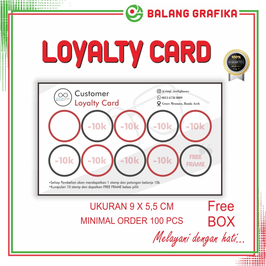 Jual Cetak Loyalty reward Card kartu Member poin pelanggan | Shopee ...