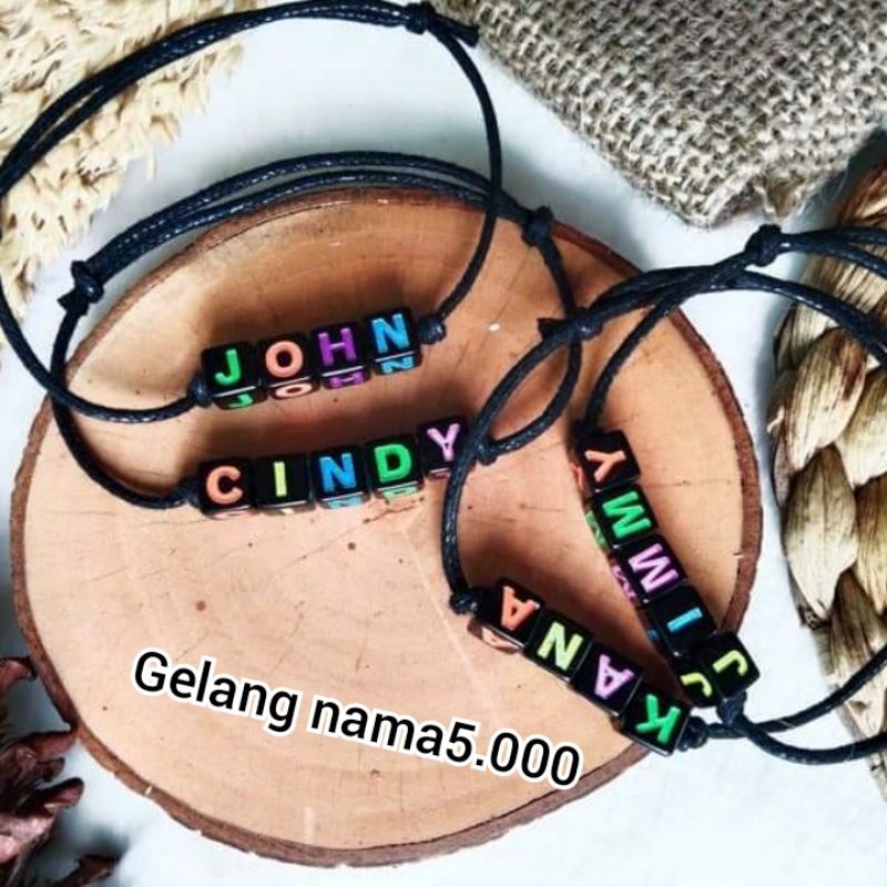 Jual GELANG NAMA | gelang huruf custom nama / gelang inisial (beli ...