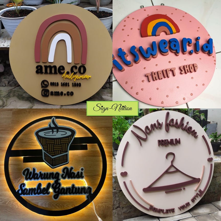 Jual Papan Sign Logo Kayu MDF tebal / Logo Custom Aesthetic / Logo Kayu ...