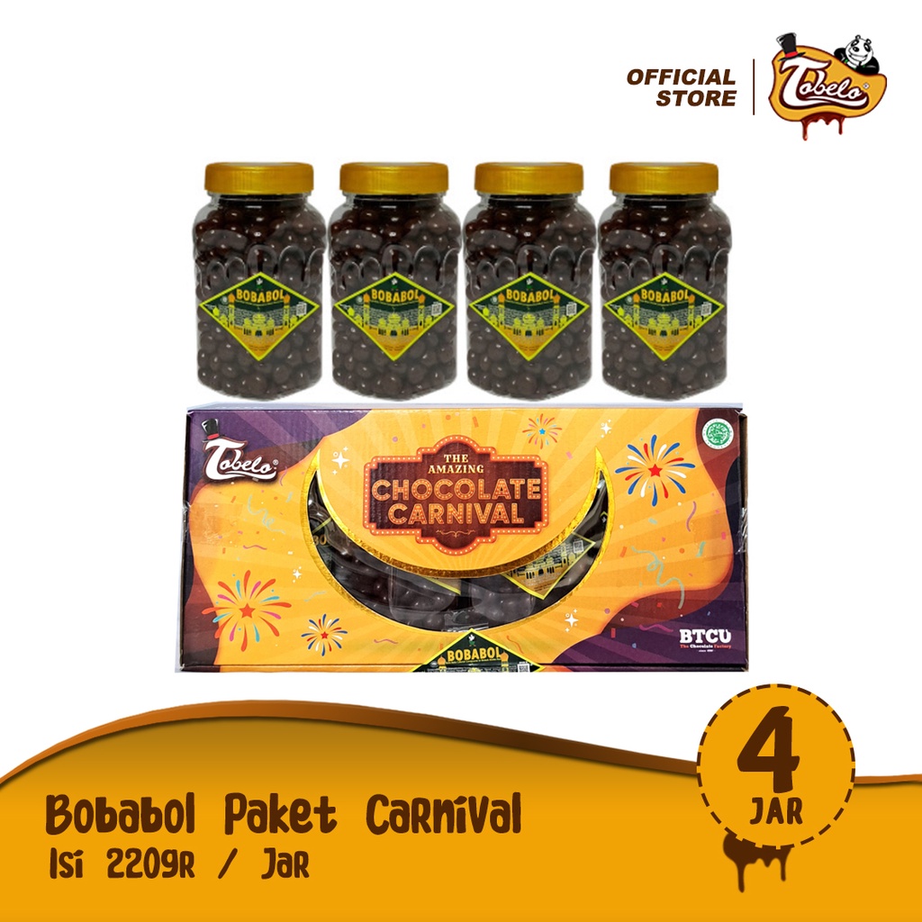 Jual Tobelo Bobabol Paket Chocolate Carnival isi 4 Toples | Shopee ...