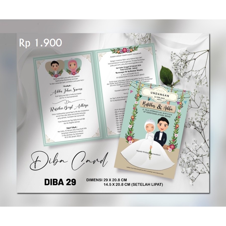 Jual Undangan Pernikahan Wedding Invitation Diba-029 | Shopee Indonesia