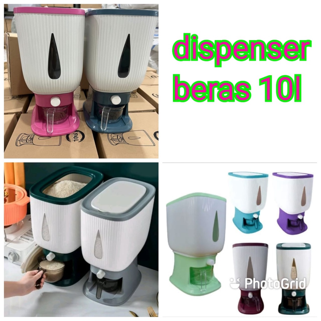 Jual Dispenser Beras 10L / Rice Dispenser Otomatis / Wadah Beras Anti ...