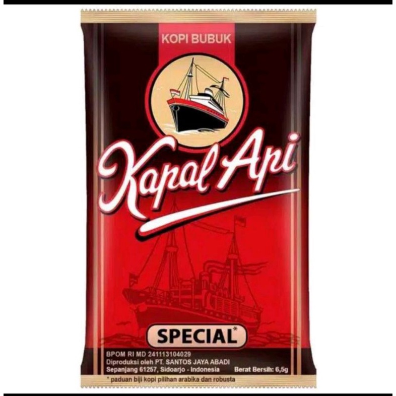 Jual Kopi Kapal Api Special bubuk 65gr 1 Renceng Non gula | Shopee ...