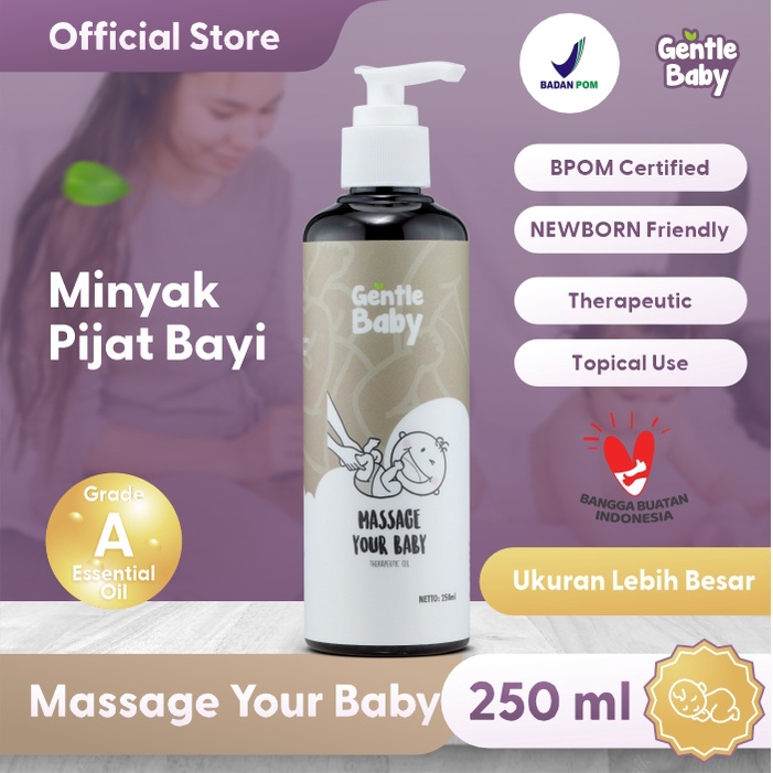 Jual Gentle Baby Oil Minyak Pijat Bayi Balita Newborn Bahan Alami 250 ...