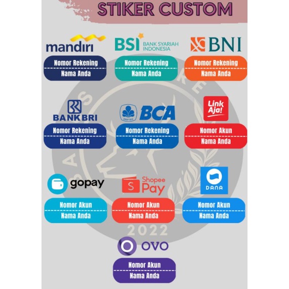 Jual Stiker WA Custom Rekening Estetik | Shopee Indonesia