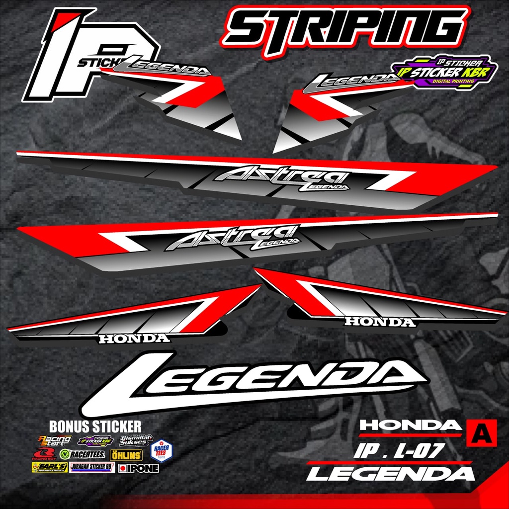 Jual (COD) STICKER STRIPING HONDA LEGENDA sticker motor variasi Racing ...