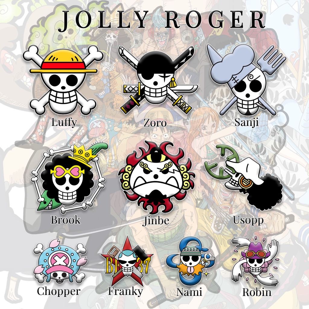 Jual Stiker OnePiece / Stiker Anime OnePiece / Jolly Roger Onepiece ...