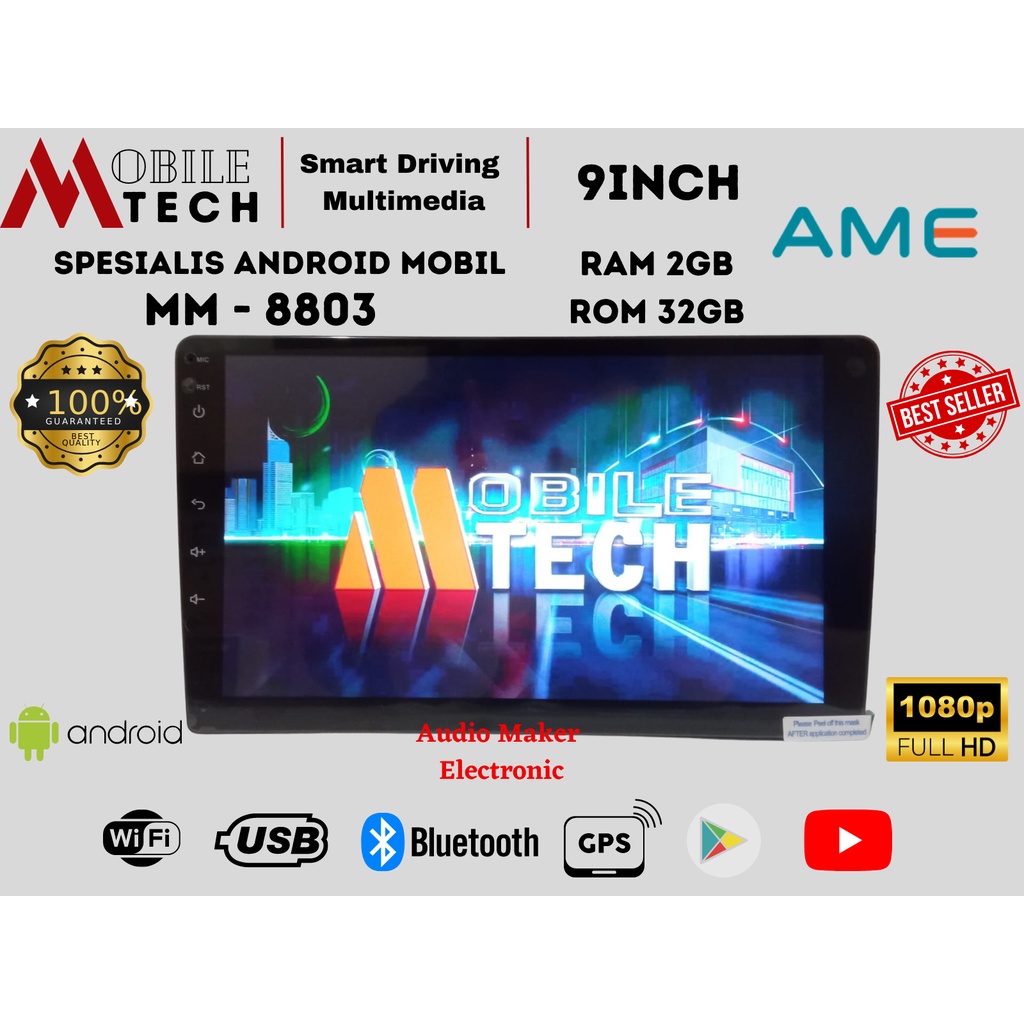 Jual Head Unit Android Mtech 9 Mm 8803 Voice Command 2gb 32gb