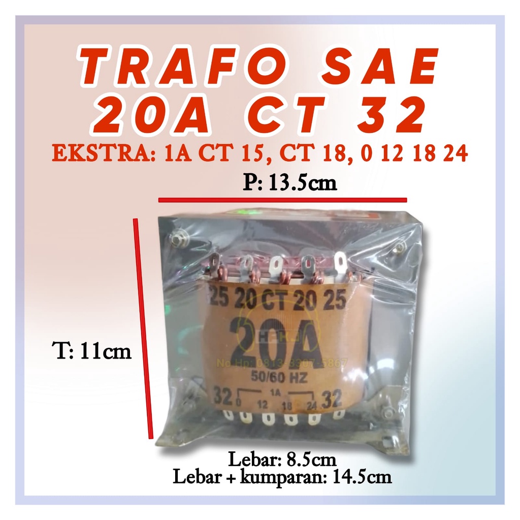 Jual TRAFO TRANSFORMER SAE 20A CT 32 MURNI travo sae 20 amper ct 32v | Shopee Indonesia