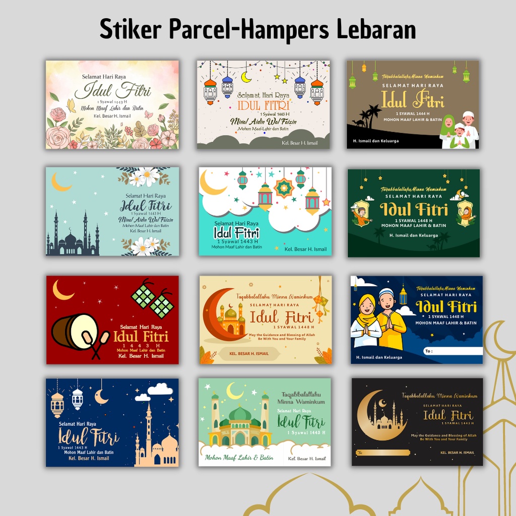 Jual Stiker Parcel Hampers Lebaran Hari Raya Idul Fitri Custom Premium ...