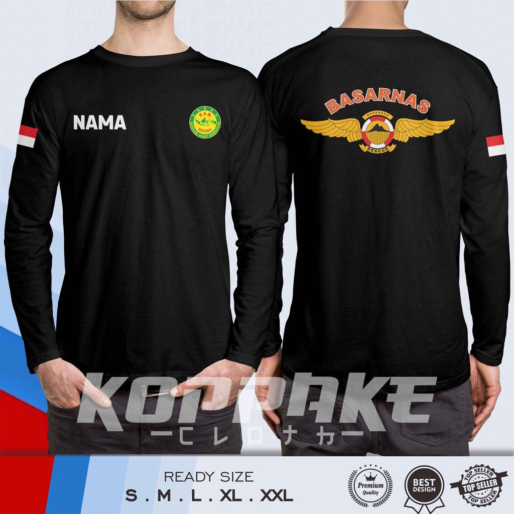 Jual Kaos BASARNAS TIM SAR NASIONAL Gratis Nama Lengan Panjang Baju ...