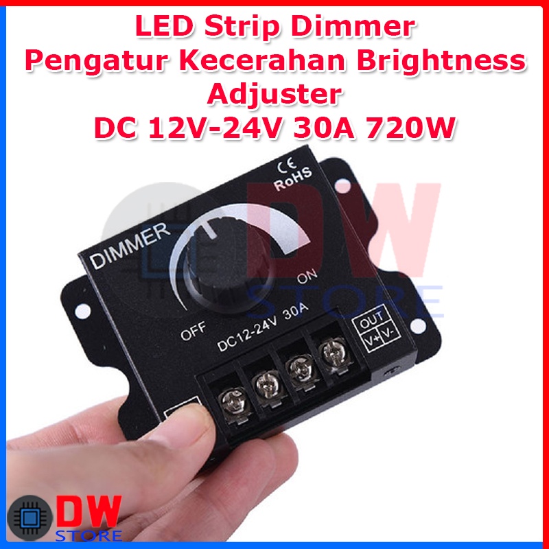 Jual Led Dimmer Pengatur Kecerahan DC Motor Speed Controller 12V-24V 30A | Shopee Indonesia