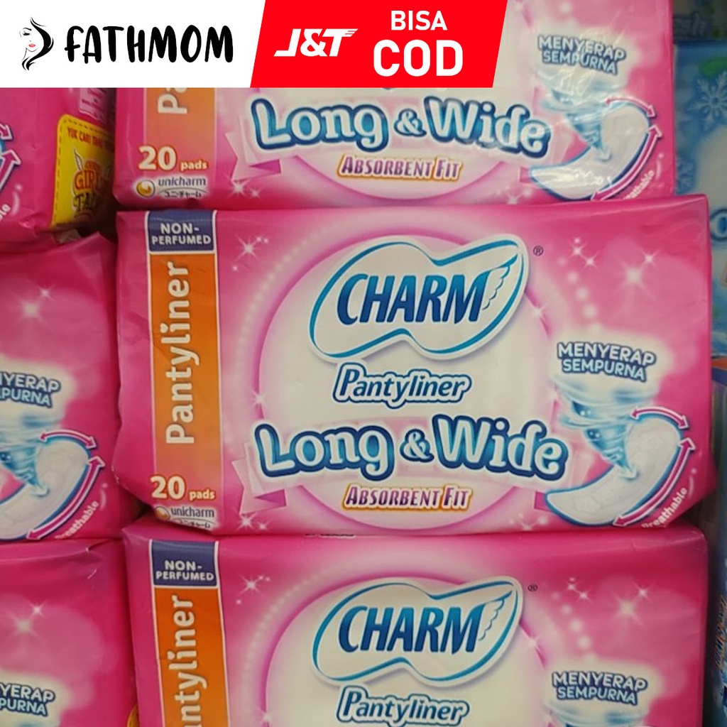 Jual CHARM Pantyliner Non Perfumed Long & Wide Absorbent Fit isi 20 ...