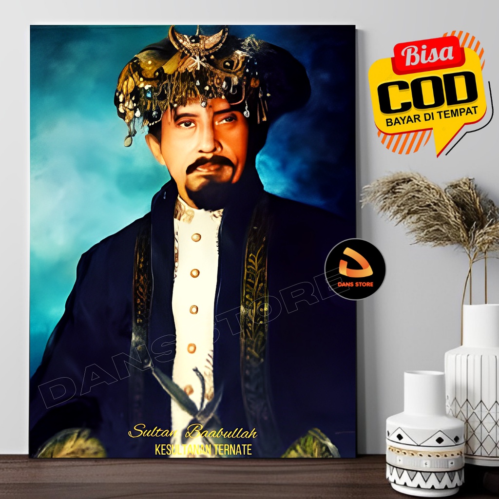 Jual Poster Lukisan Sultan Baabullah Ternate Pahlawan Nasional Hiasan ...