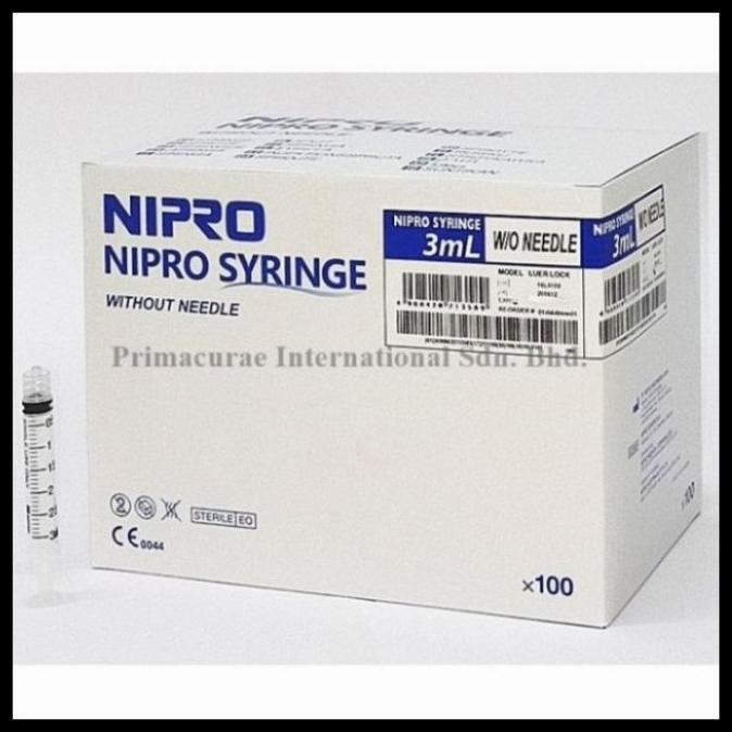 Jual Alat Laboratorium Spuit/ Syringe/ Suntik Nipro 3 Ml Perbox Stok Ready | Shopee Indonesia