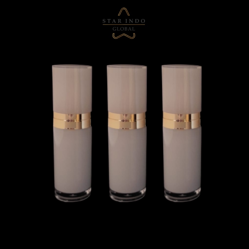 Jual LUXURY SERIES Botol Skincare Botol Pump Putih Solid Gold 15 ml ...