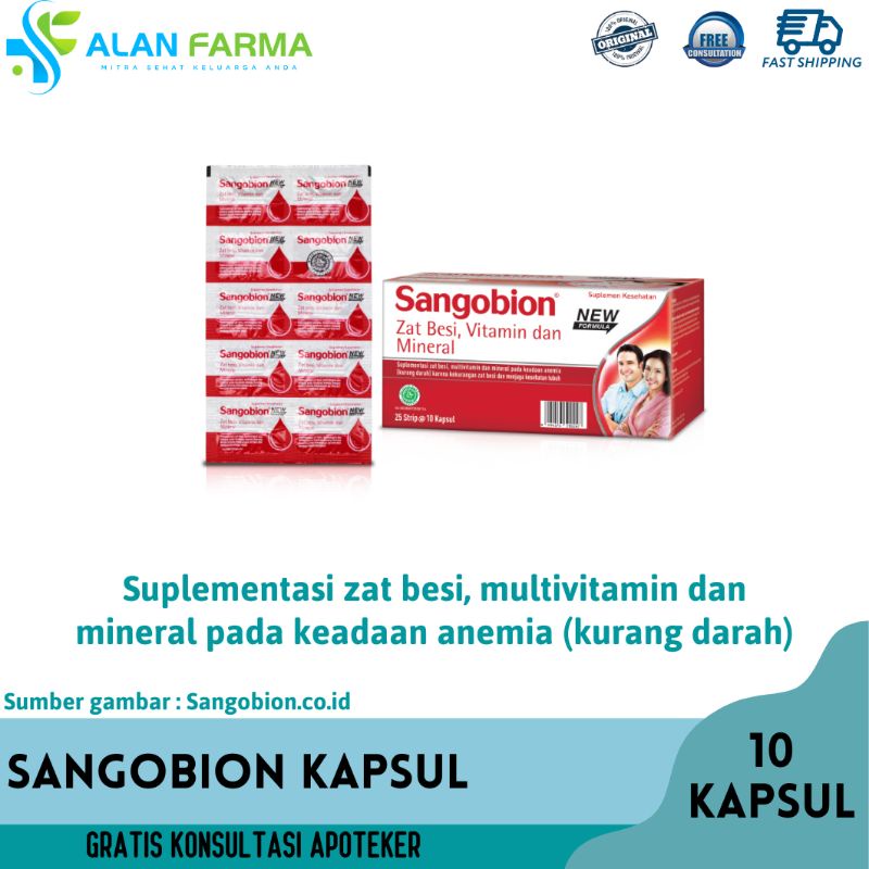 Jual Sangobion Kapsul isi 10 | Sangobion Kaps 10s | Shopee Indonesia
