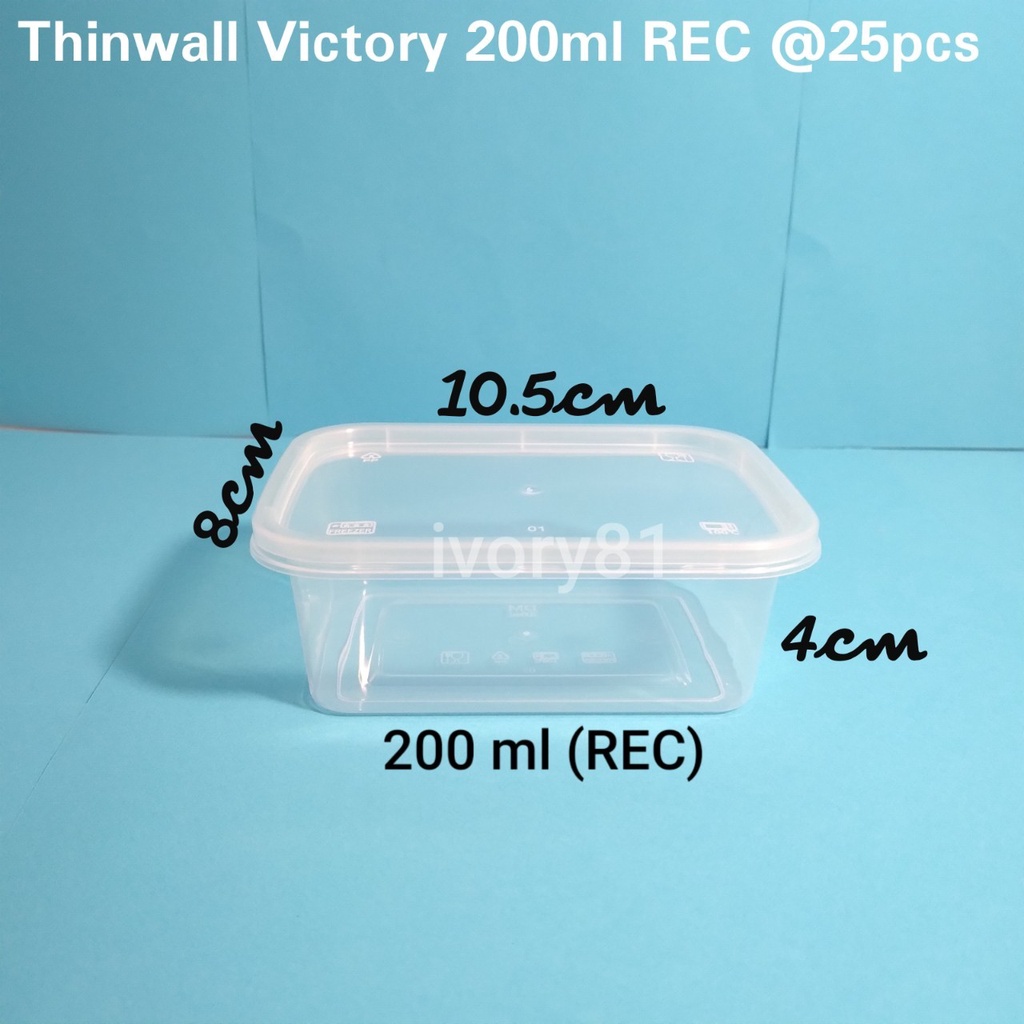 Jual Thinwall food container 200ml kotak/Tempat penyimpanan makanan/Cup ...