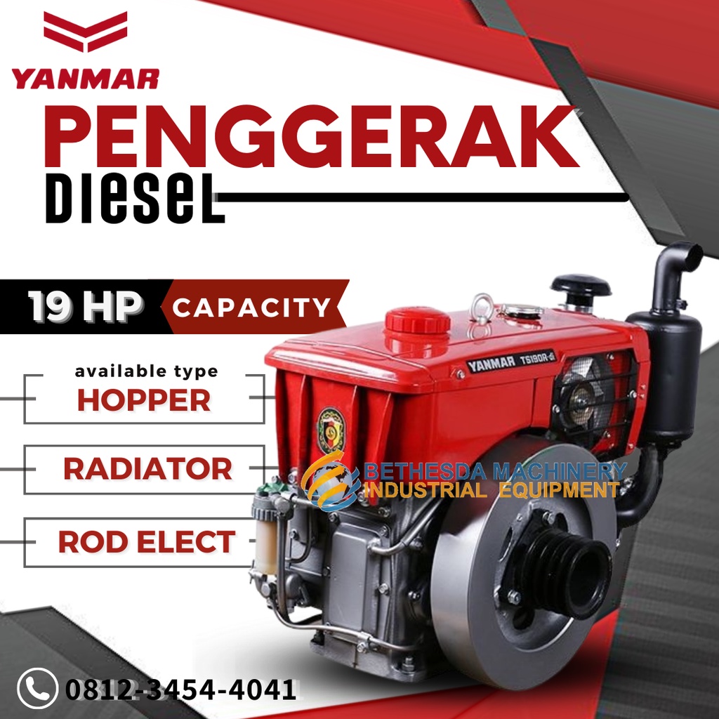 Jual Diesel engine YANMAR 19 PK TS 190-RE Radiator electric Starter | Shopee Indonesia