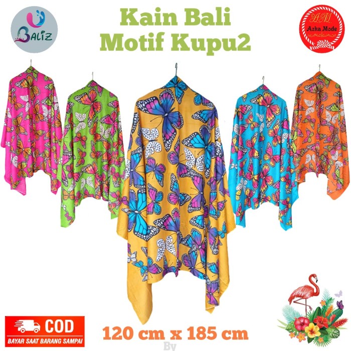 Jual Scarf Kain Pantai Bali Motif Kupu -Kupu Jumbo - Sarung Pantai ...