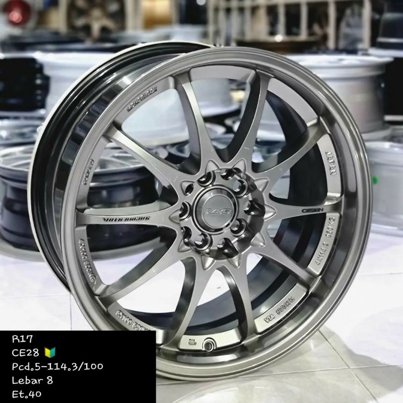 Jual velg racing rays ce28 ring 17 lebar 8 et 40 untuk mobil inniva terios xpander hrv civic ...