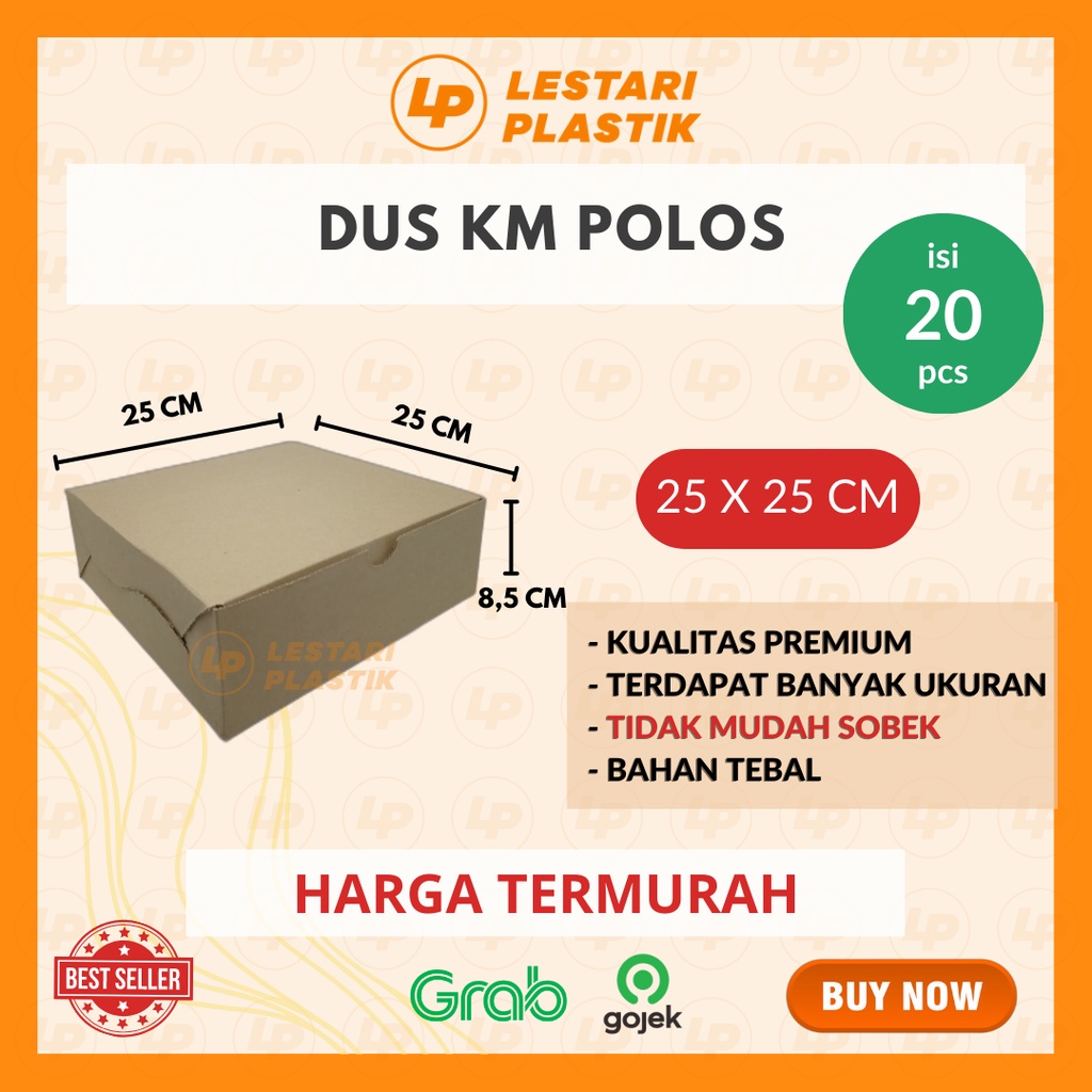 Jual [TERMURAH] Dus Snack Box Kraft 25x25 / Kotak Kue / Makanan / Box ...