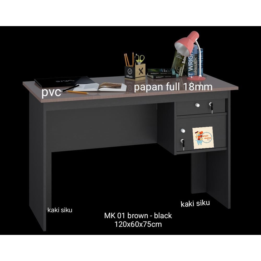 Jual Meja Tulis Kantor 18mm - Meja Kerja 1 Biro - Meja Tulis 120cm ...
