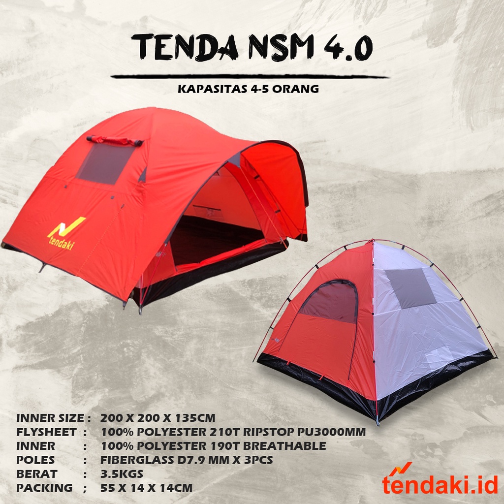 Jual Tenda Camping Borneo 4 / Tendaki NSM 4 Orange / Moluccas 6 Pro ...